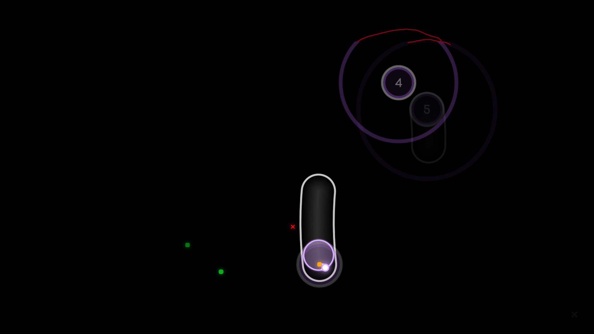 Cut-off approach circles at edge of screen when screen scaling · ppy ...