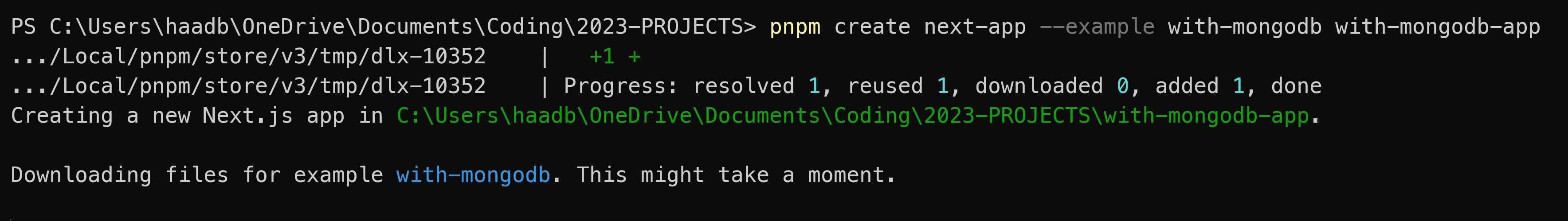 Create next app with mongodb is very slow when using pnpm exec and npx · vercel next.js ...