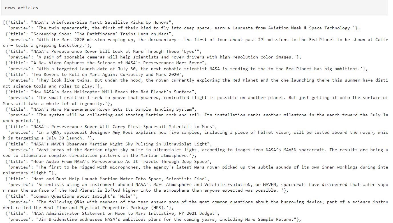 GitHub - marcomireles123/Mission-to-Mars: Use web scraping techniques to gather data from a website