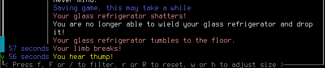 Smashing things while wielding glass refrigerators breaks both arms and fails to shatter glass ...