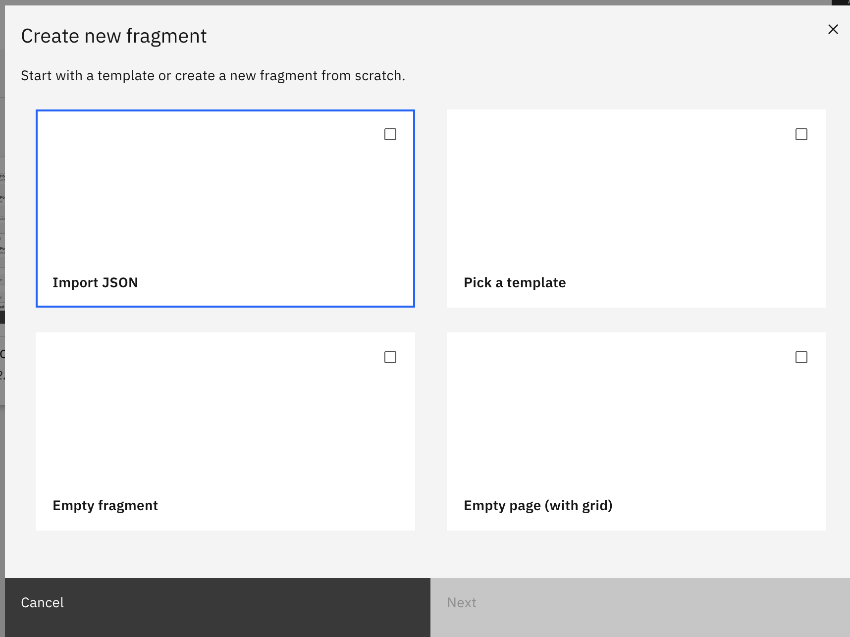 New Fragment Screen Should Use Radio Buttons · Issue #145 · IBM/carbon-ui-builder · GitHub