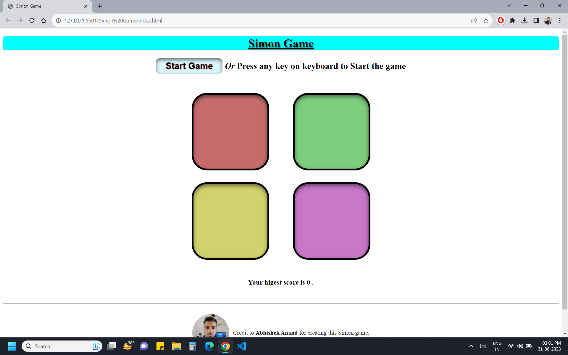 GitHub - abhishekanandok/SimonGame: Play this basic simon Game