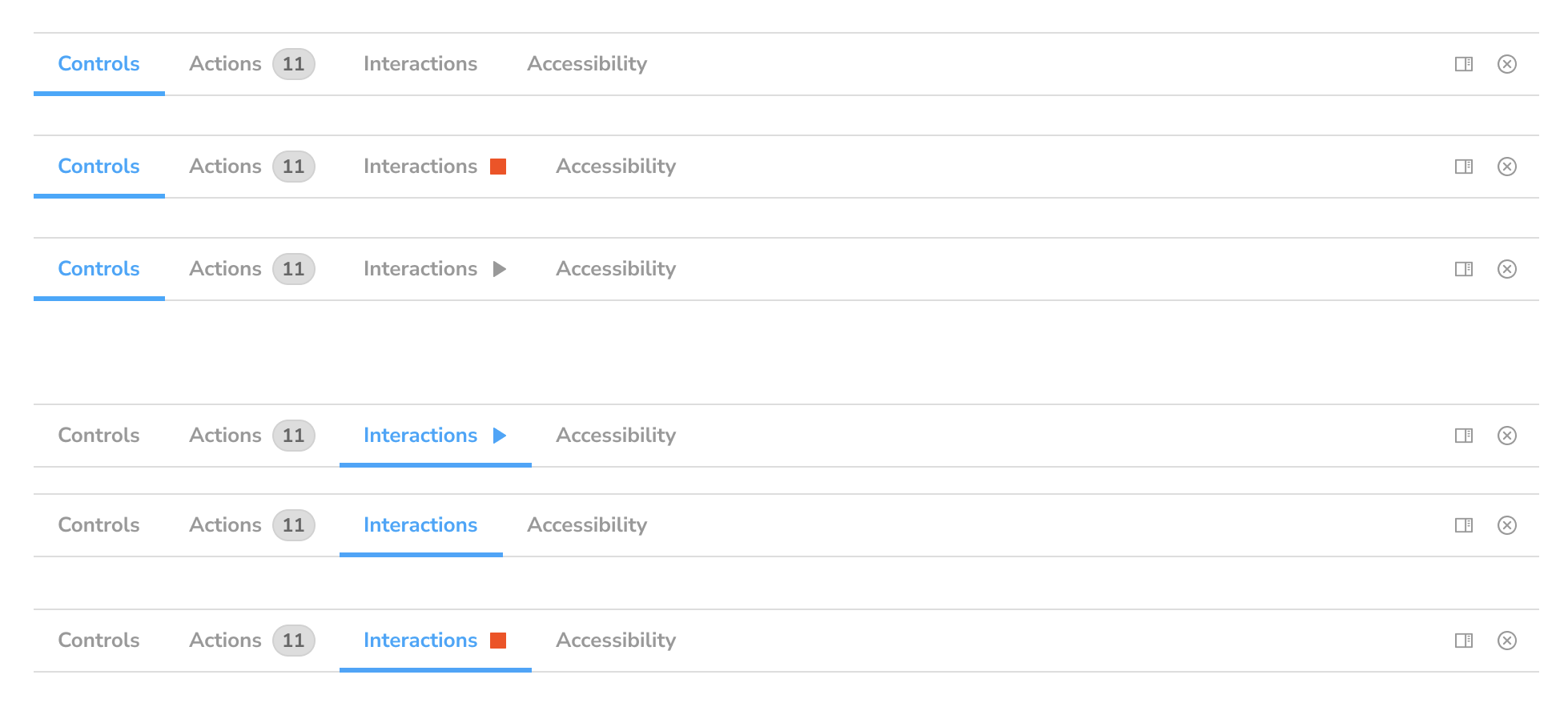 Interactions: Update the logic of the Interactions tab icon · Issue #16359 · storybookjs ...