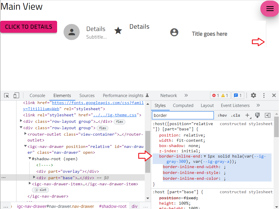 The Navigation drawer always displays the end border when position is relative · Issue #661 ...