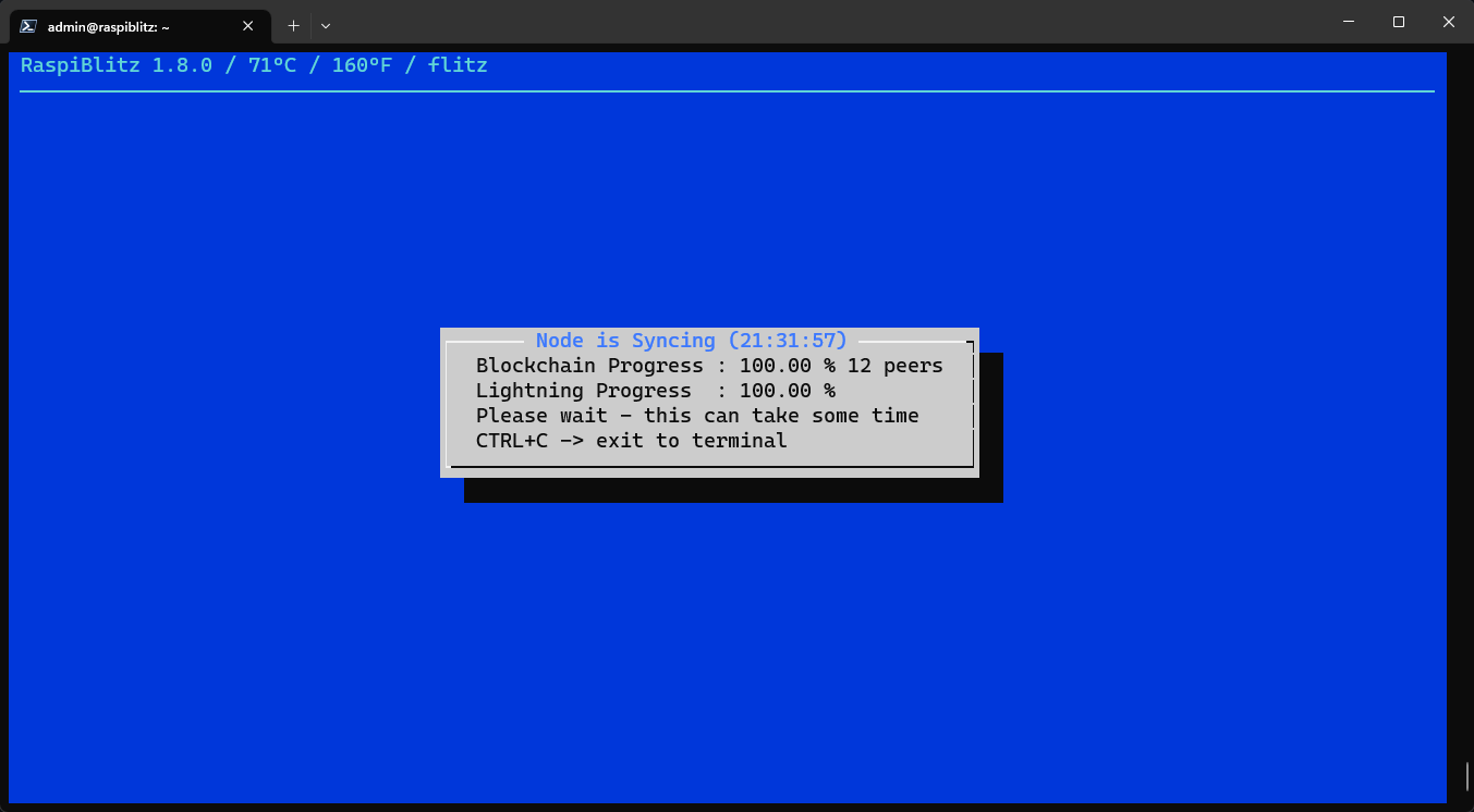 Node status stuck at 100% progress. Not moving to menu screen. Info screen loop error · Issue ...