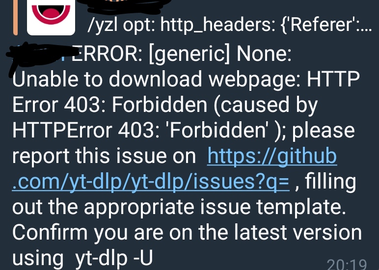 yt-dlp referer not working? · Issue #1442 · anasty17/mirror-leech-telegram-bot · GitHub