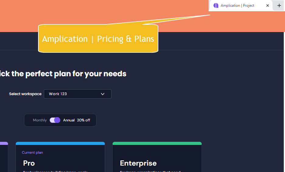 As User - I want to see appropriate page description on the browser tab for the pricing page ...