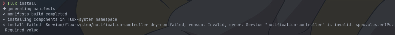 flux-system services fail to reconcile with error "spec.clusterIPs: Required value" · Issue ...