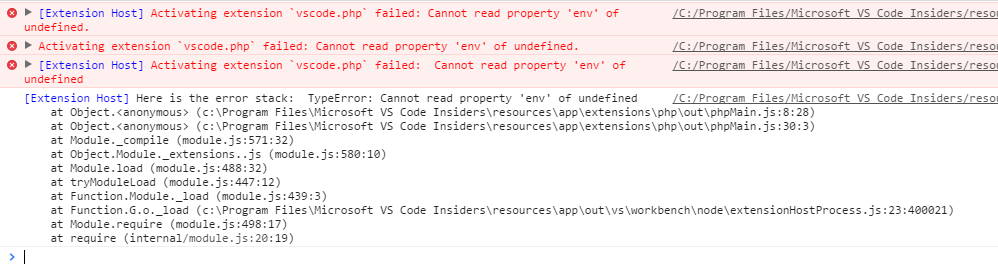 [Important] Activating extension `vscode.php` failed · Issue #29958 ...