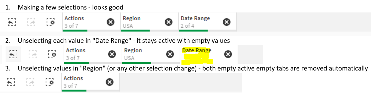 CurrentSelections shows field tab with no selected values · Issue #934 · qlik-oss/nebula.js · GitHub
