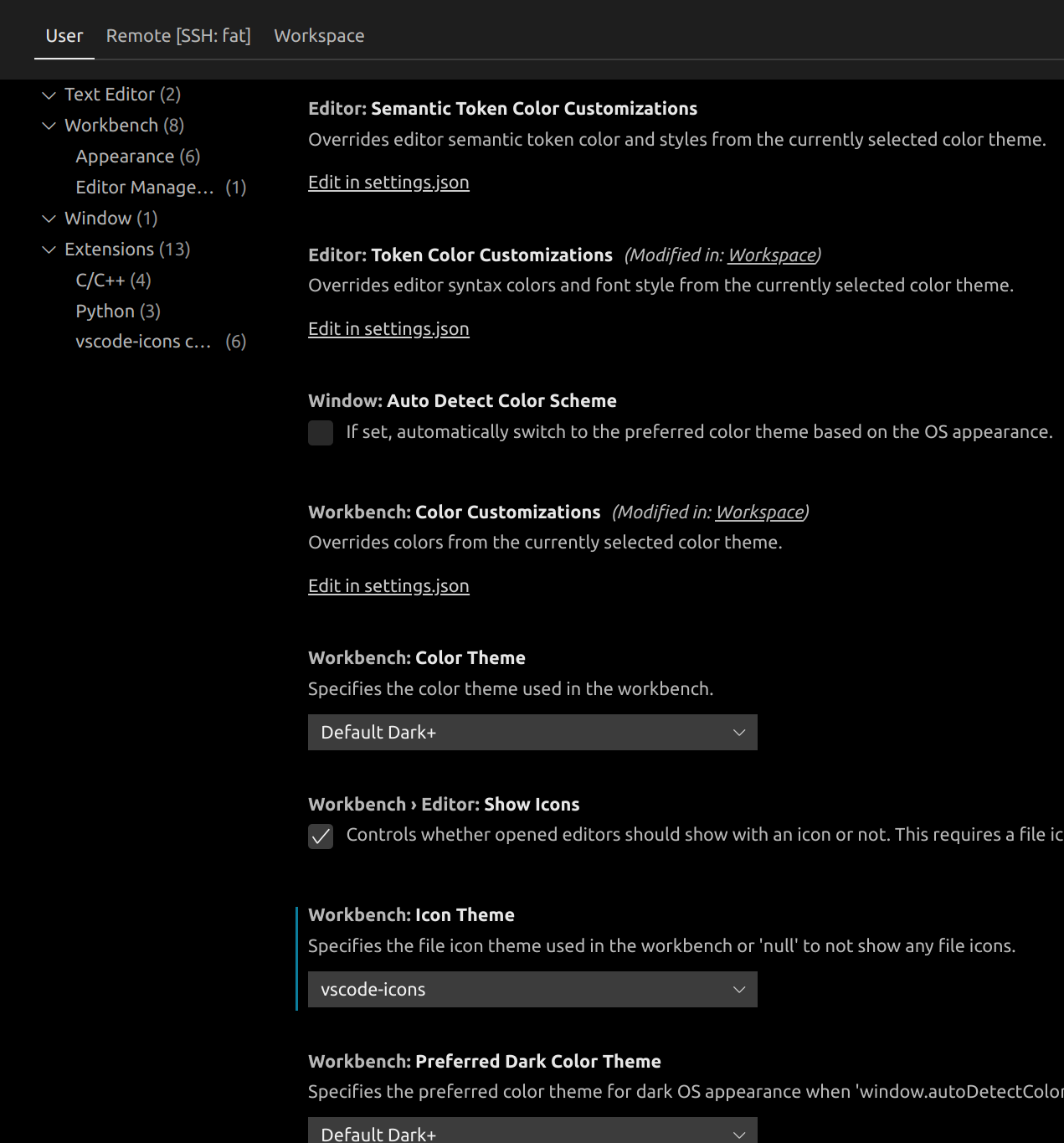 vscode not adhering to my syntax highlighting in settings.json unless I open the file and edit ...