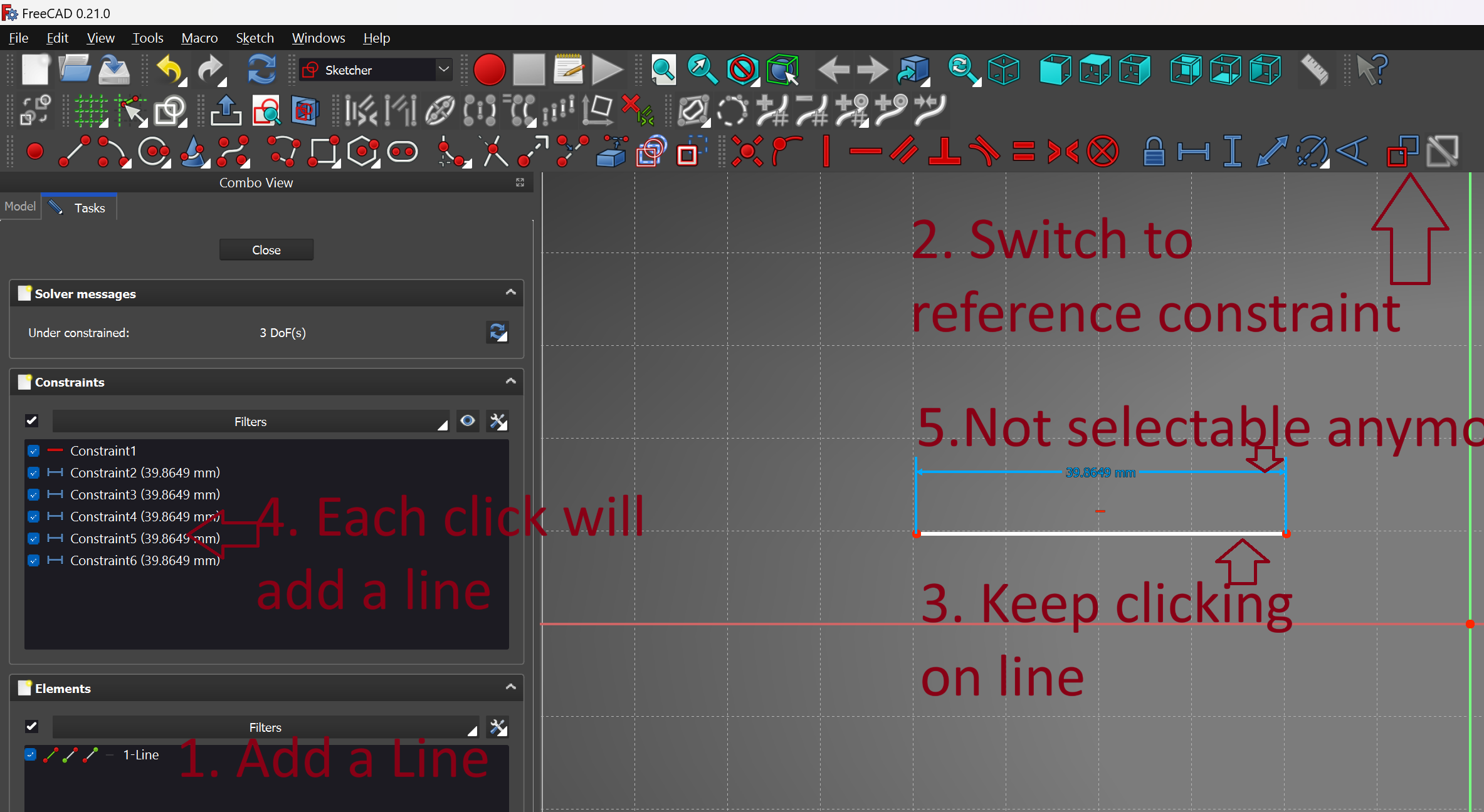 Problem Sketcher Reference Constraint Multiple Reference Constraint Allowed · Issue 10346 3745