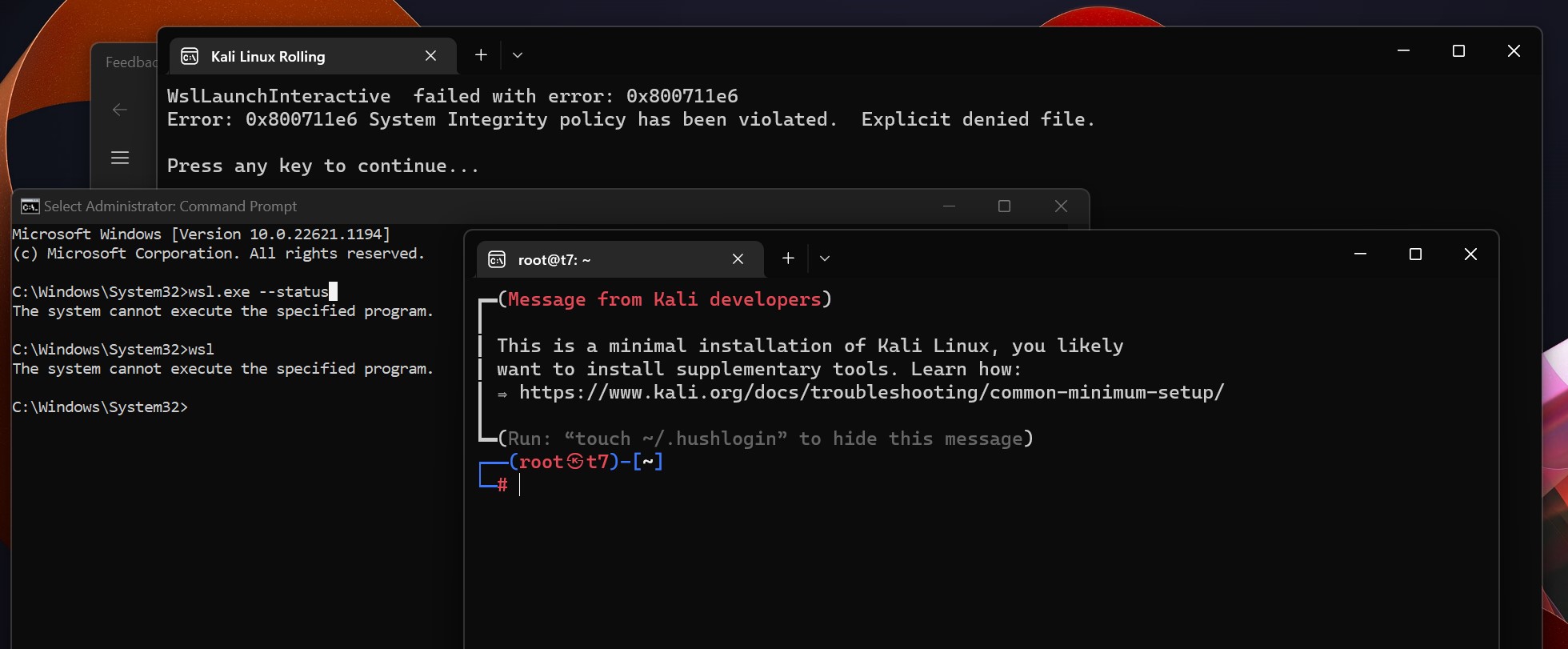Smart App Control Blocking Some Or All Features Of Wsl And Kali Linux App · Issue 9596
