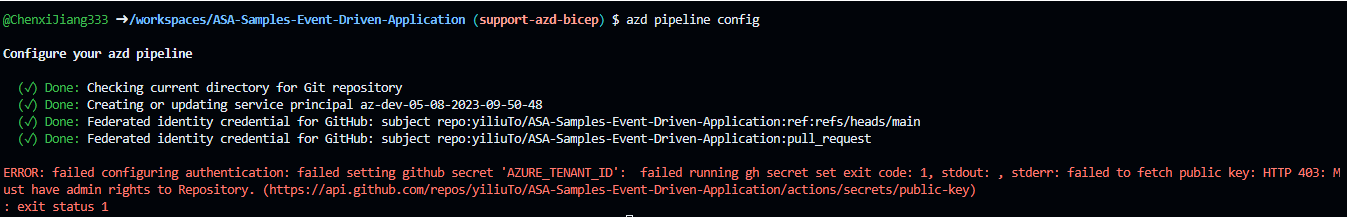 Azd Pipeline Config Failed On Codespace · Issue 2142 · Azure Azure Dev · Github