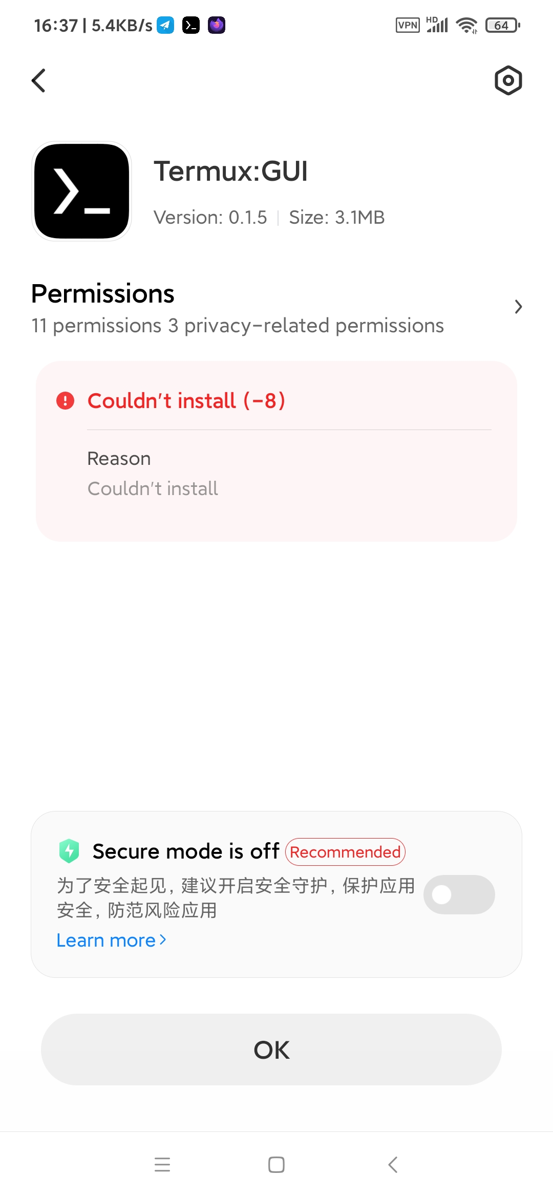 Can't install on Redmi Note 7 · Issue #12 · tareksander/termux-gui-package · GitHub