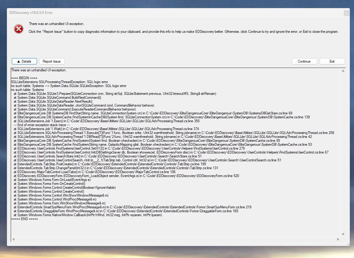 Crashing On Startup Of The App · Issue 3390 · Eddiscovery Eddiscovery · Github