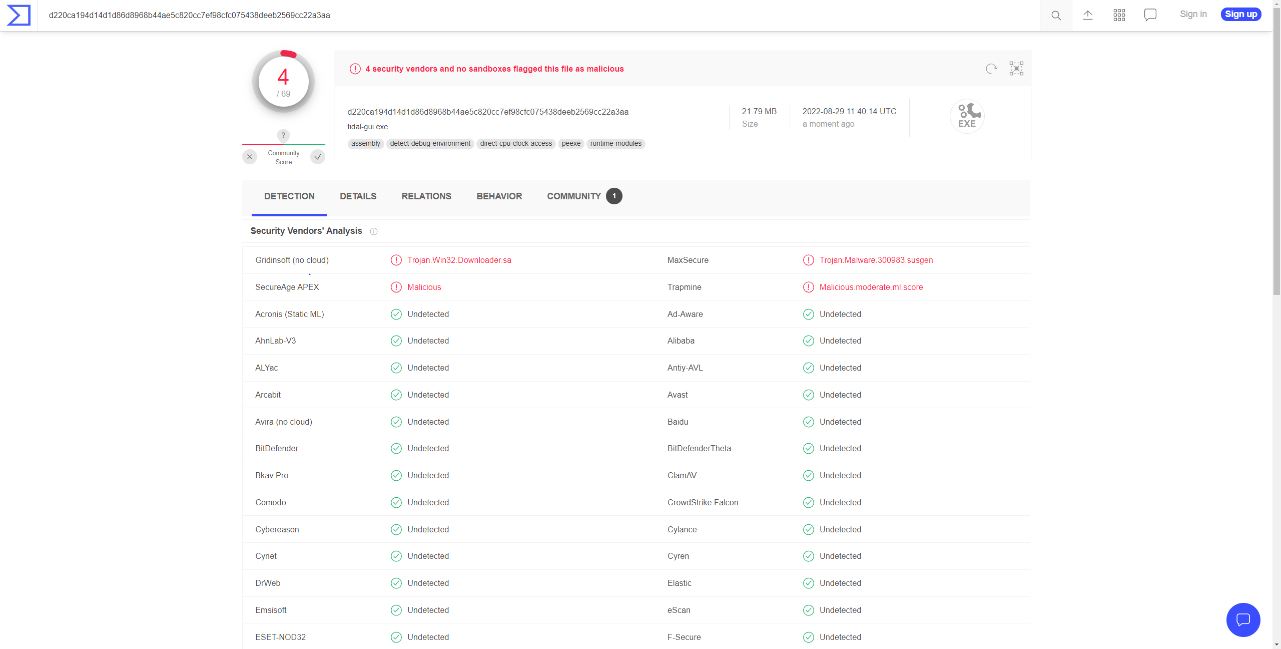 [QUESTION]: Virus Total marks the tidal-gui.exe as malicious, why could that be? · Issue #225 ...
