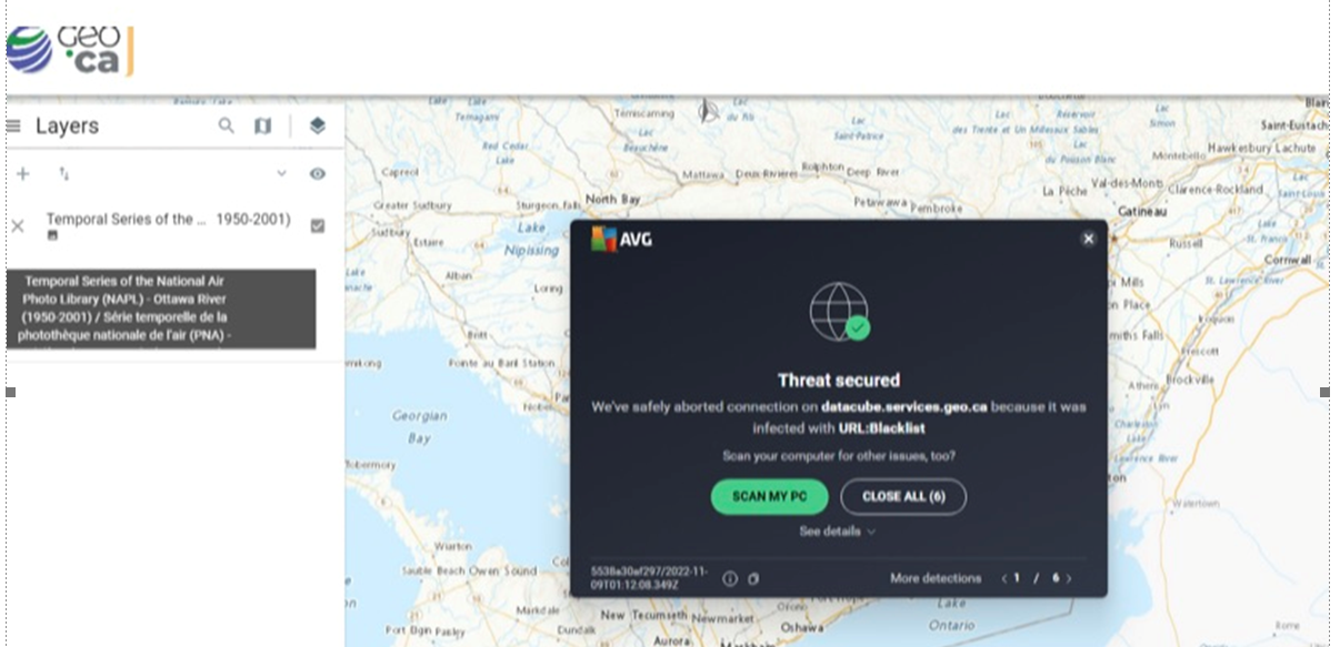 GEO.ca Infected message · Issue #69 · Canadian-Geospatial-Platform/geo.ca · GitHub