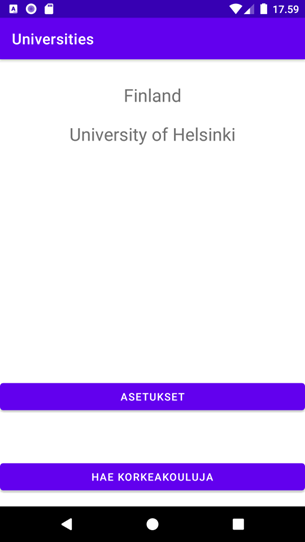 GitHub - MarkoSulkunen/UniversityFetchApp_Android: School project (10/2022)