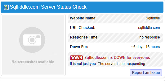 sqlfiddle.com seems down right now · Issue #35 · zzzprojects/sqlfiddle2 · GitHub