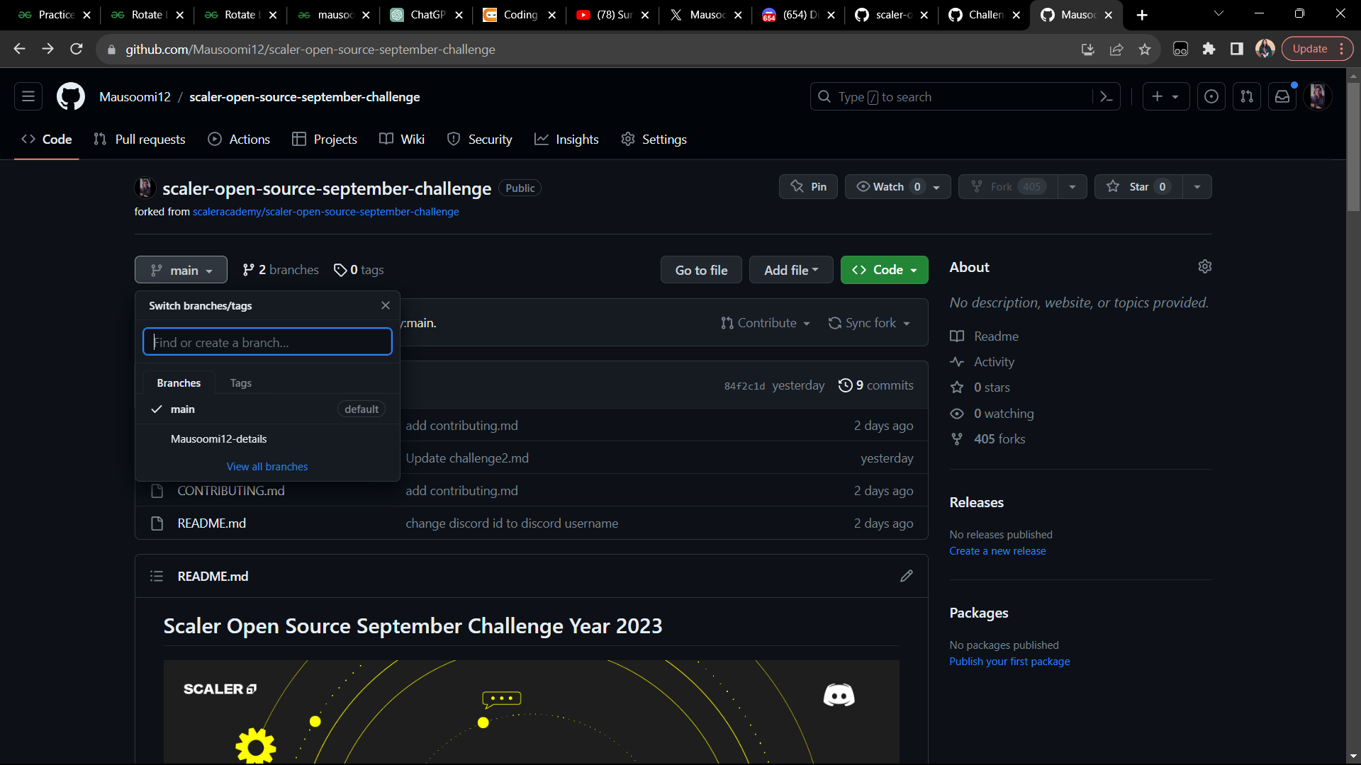 All Challenges : Mausoomi Roy · Issue #268 · scaleracademy/scaler-open-source-september ...