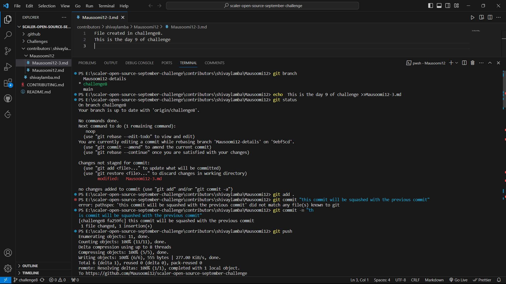 All Challenges : Mausoomi Roy · Issue #268 · scaleracademy/scaler-open-source-september ...