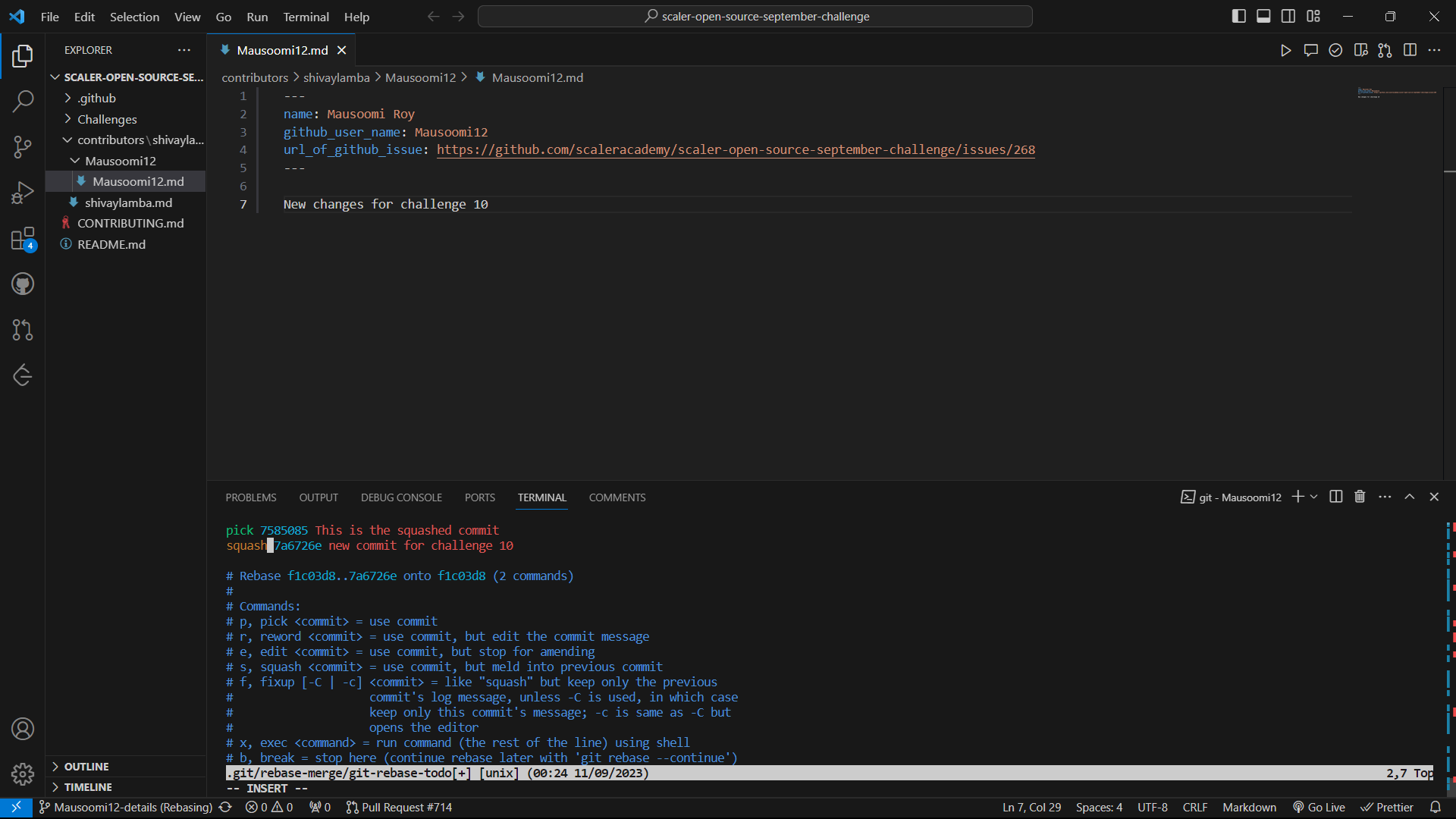 All Challenges : Mausoomi Roy · Issue #268 · scaleracademy/scaler-open-source-september ...