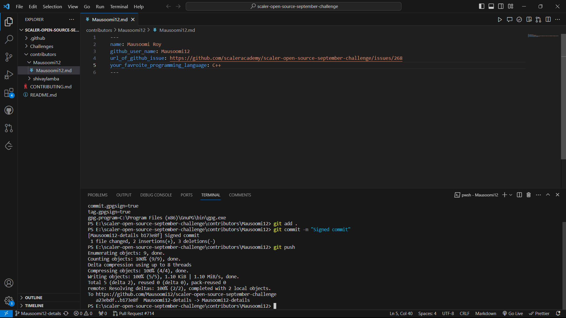All Challenges : Mausoomi Roy · Issue #268 · scaleracademy/scaler-open-source-september ...