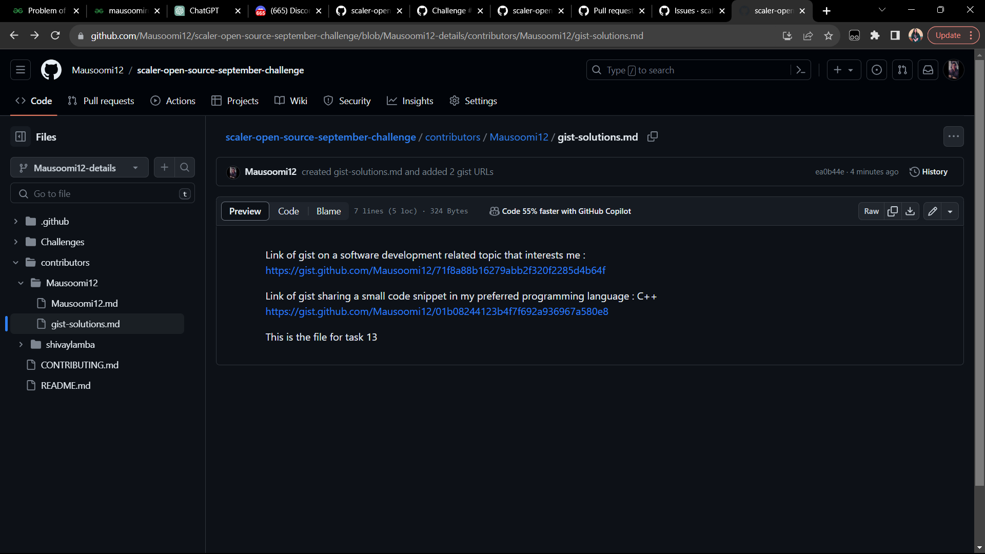 All Challenges : Mausoomi Roy · Issue #268 · scaleracademy/scaler-open-source-september ...