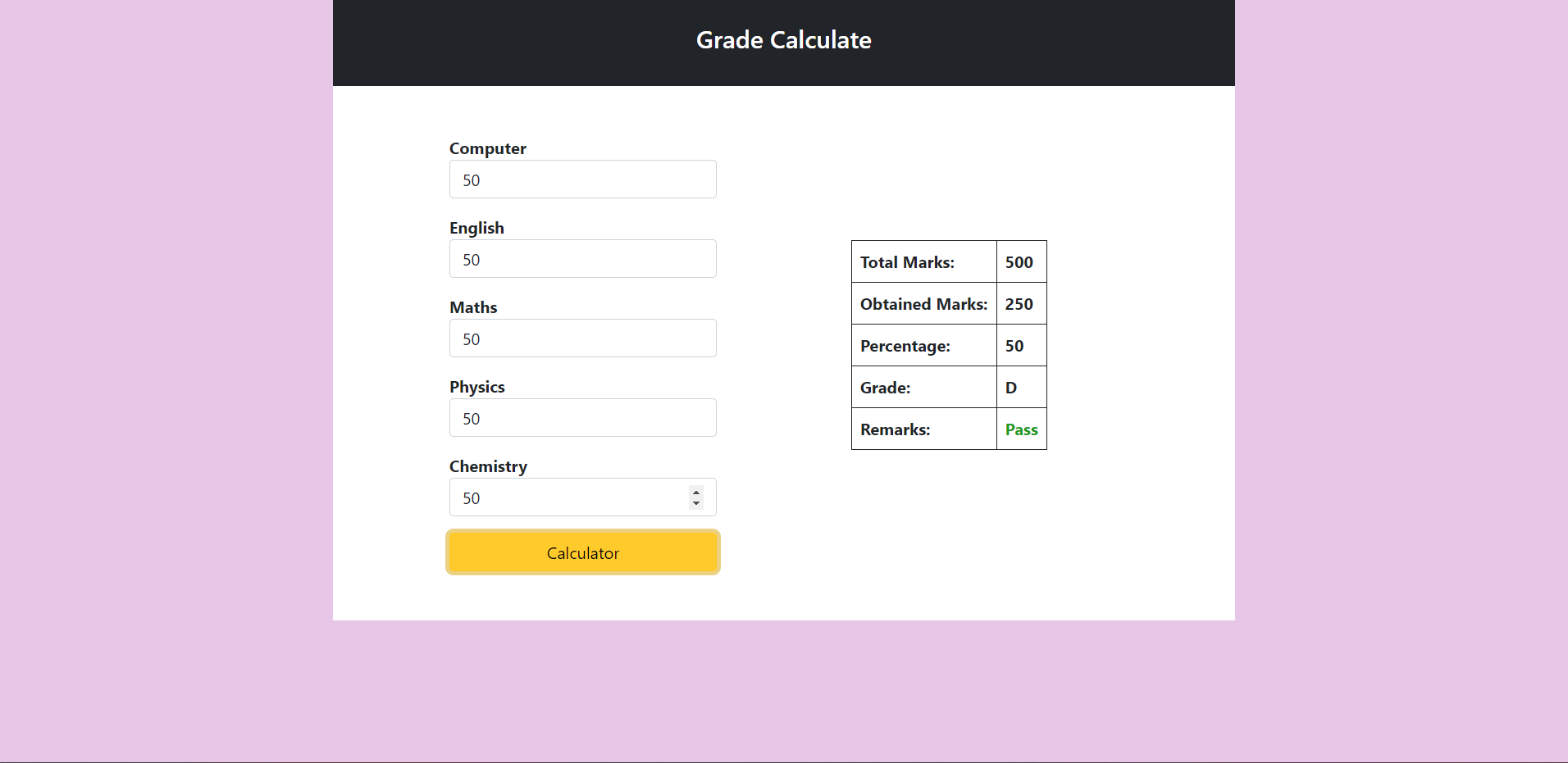 GitHub - dhwani-patel07/mini-project-grade-calculator: using javascript