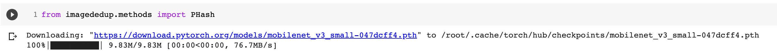 Skip model download on import · Issue #200 · idealo/imagededup · GitHub