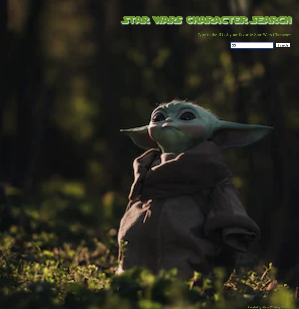 GitHub - alexa-whitney/ACS1710-Star-Wars-Character-Search: Flask app ...