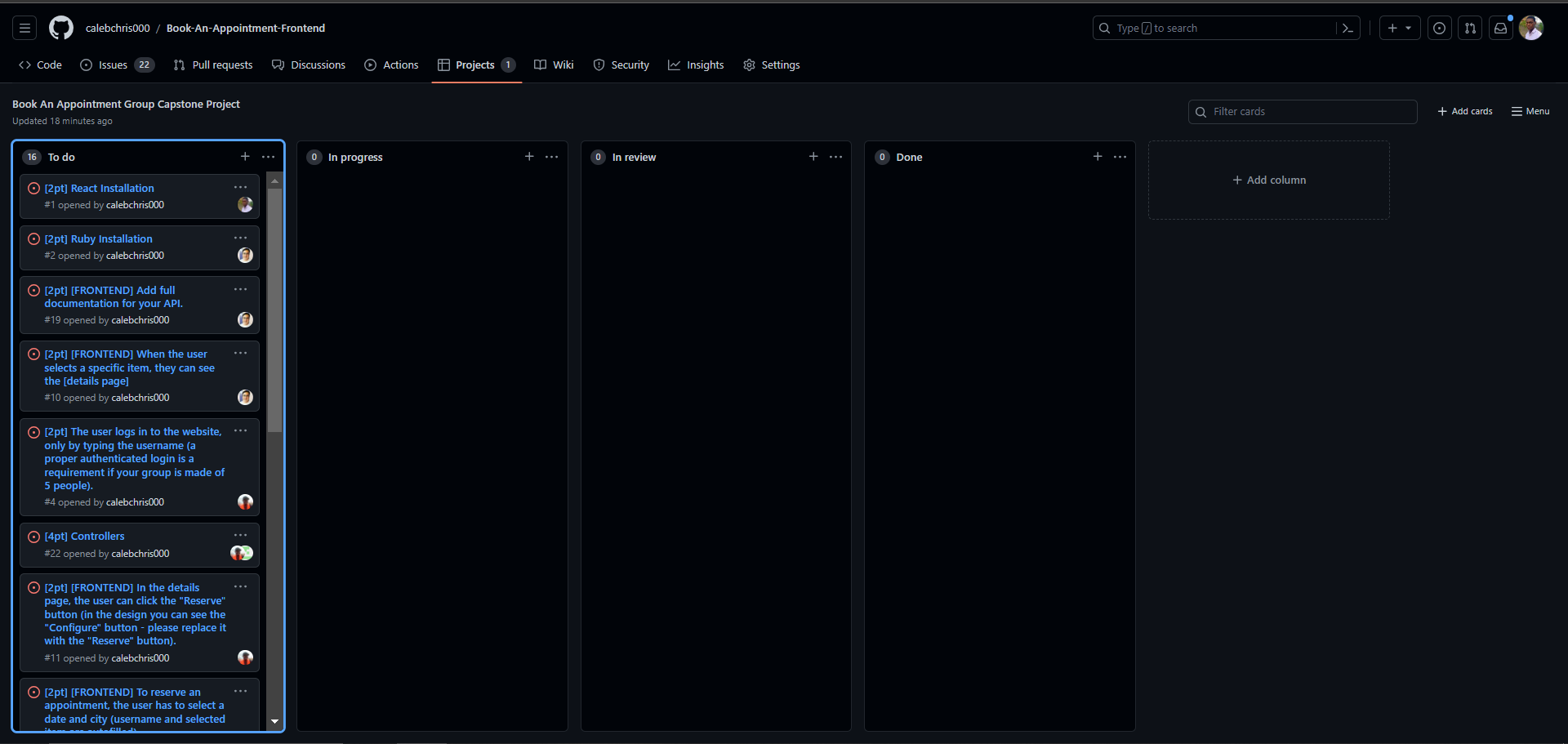 GitHub - calebchris000/Book-An-Appointment-Frontend: The Final Capstone Project For Microverse.