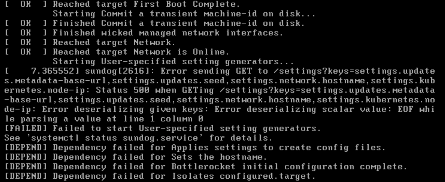Failure on First boot of VMWARE k8s v1.21 built from source commit ...