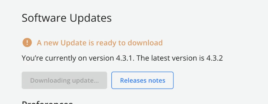 On Software Updates pane "Latest version is" is empty. Blank. Nothing ...