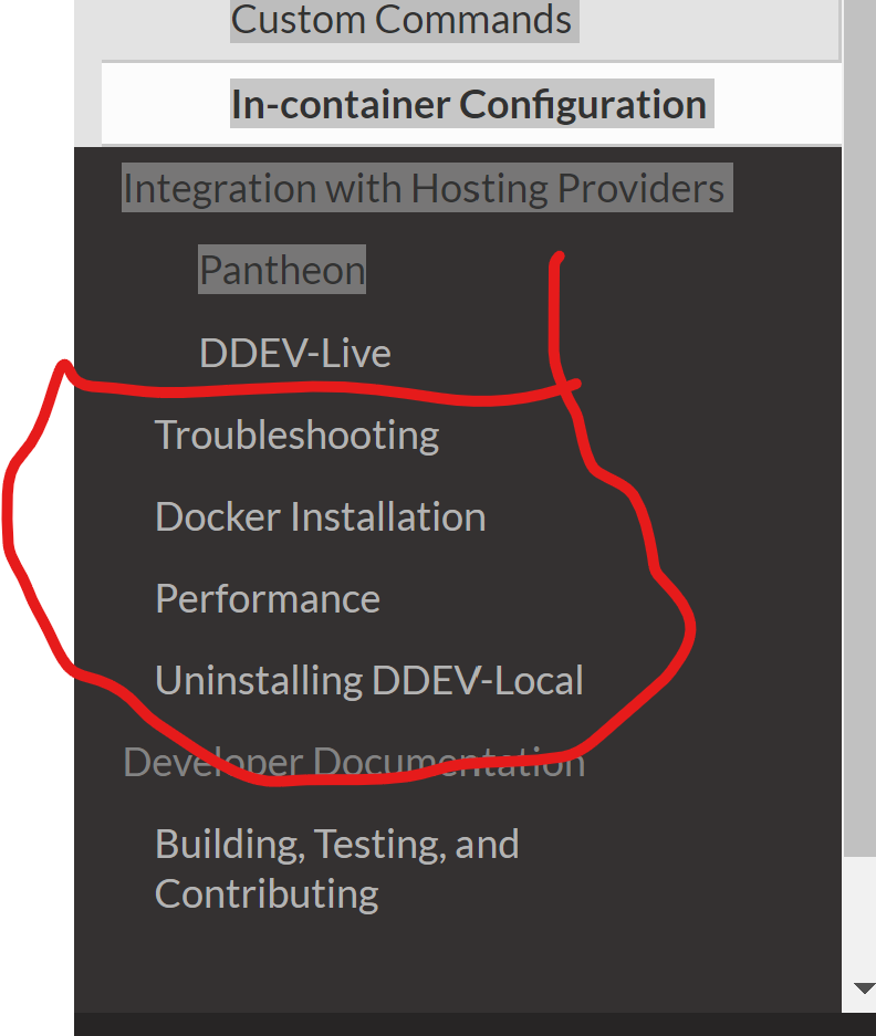 ddev.readthedocs.io organization oddities - no top-level sections? · Issue #1841 · ddev/ddev ...