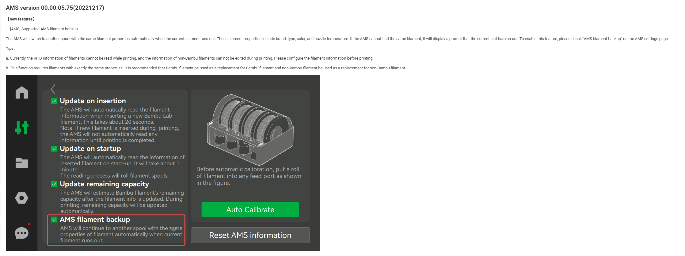 Allow for loading of AMS whilst printing · Issue #1804 · bambulab/BambuStudio · GitHub