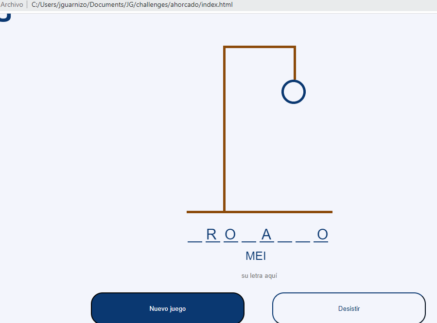 GitHub - ajguani/challenge-one-ahorcado-latam