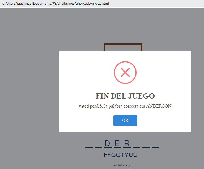 GitHub - ajguani/challenge-one-ahorcado-latam