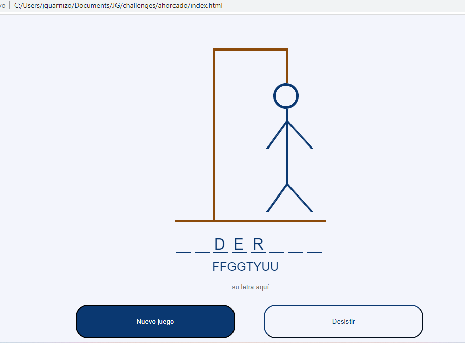 GitHub - ajguani/challenge-one-ahorcado-latam