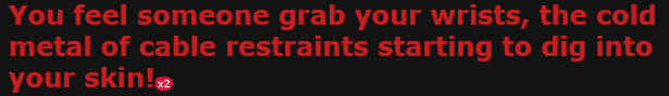 Grammar error when being cuffed with cable restraints while unconscious. · Issue #70143 ...
