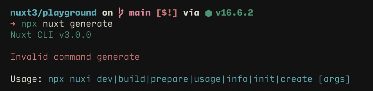 `nuxt generate` is missing · Issue #11887 · nuxt/nuxt · GitHub