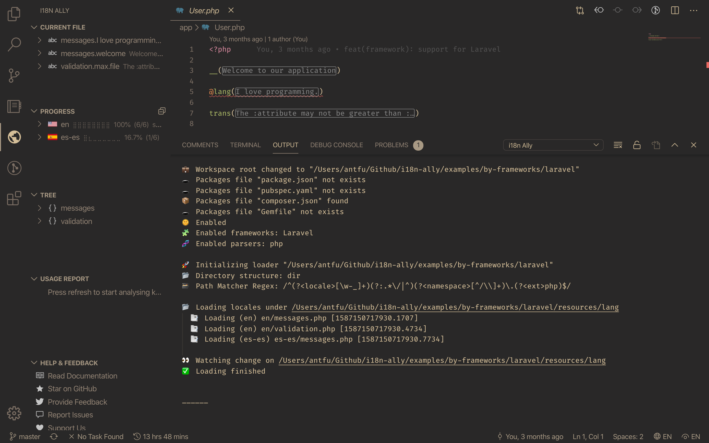Cannot open php lang files from Laravel · Issue #275 · lokalise/i18n-ally · GitHub