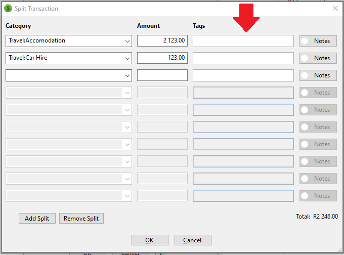 Tags field should not be displayed on New Transaction screen for split transactions · Issue ...