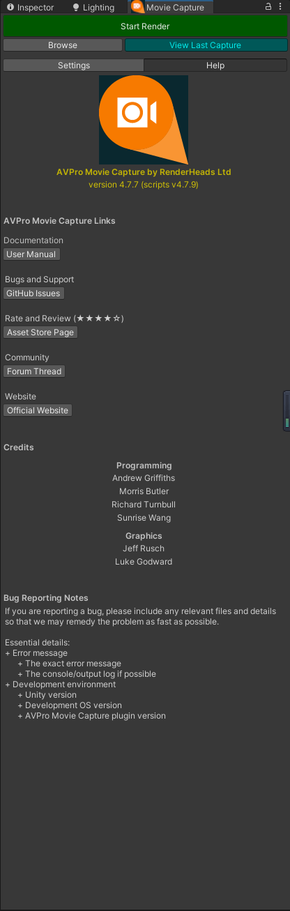 HDRP 360 Render BUG · Issue #198 · RenderHeads/UnityPlugin-AVProMovieCapture · GitHub