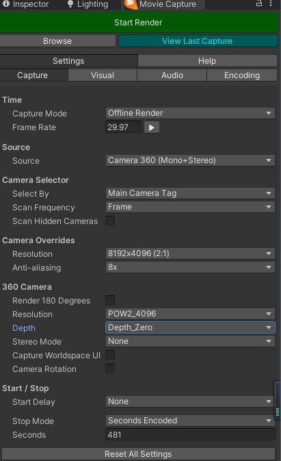 HDRP 360 Render BUG · Issue #198 · RenderHeads/UnityPlugin-AVProMovieCapture · GitHub