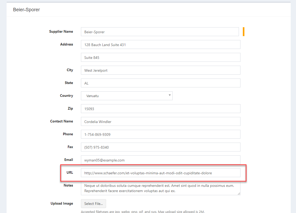 [Feature Request]: Suppliers page url is not displayed · Issue #13487 · snipe/snipe-it · GitHub