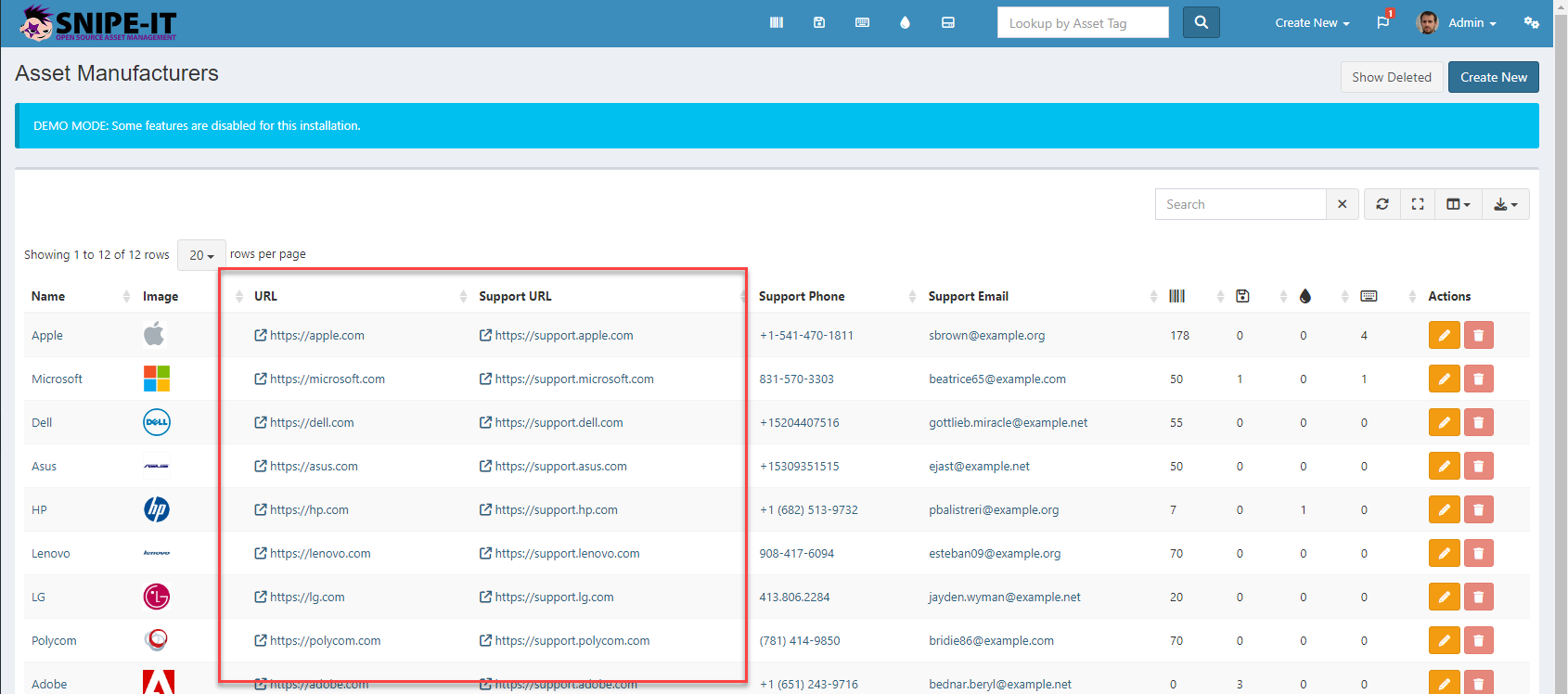 [Feature Request]: Suppliers page url is not displayed · Issue #13487 · snipe/snipe-it · GitHub