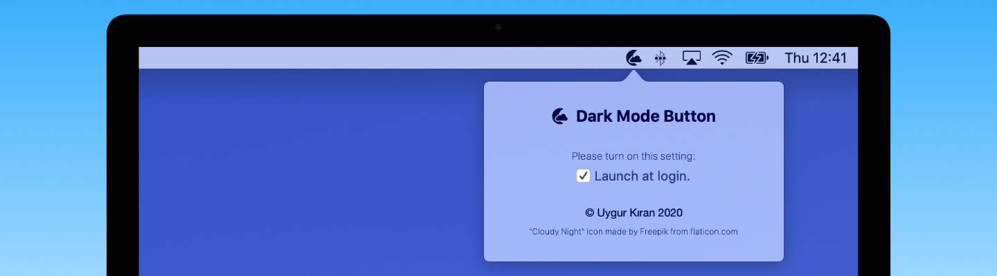 GitHub - u7k/Dark-Mode-Button: toggle macOS dark mode with one click.
