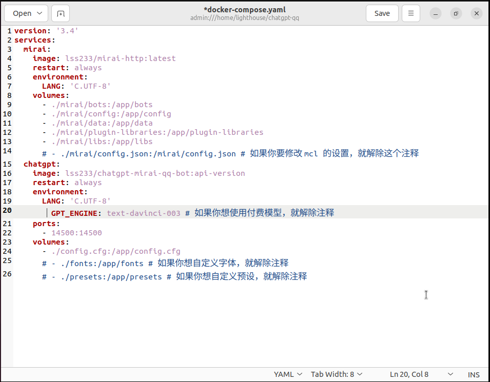 如果你想使用付费模型，就解除掉注释 · Issue #120 · lss233/chatgpt-mirai-qq-bot · GitHub